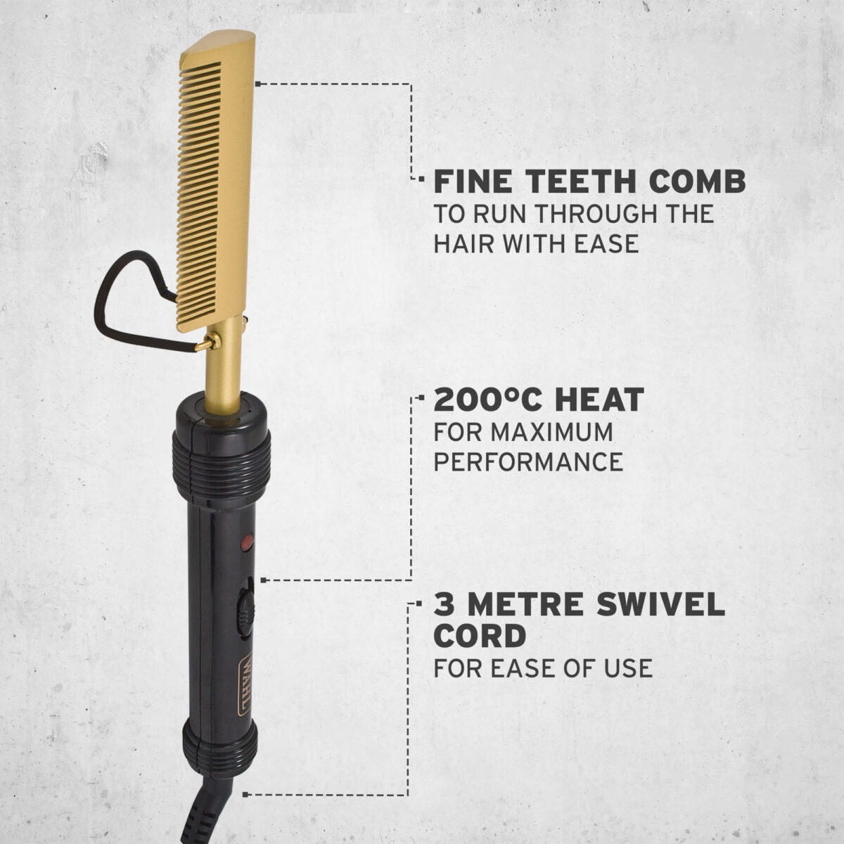 Wahl Max Afro Straightening Hot Comb | Afro Hair Care | Styling