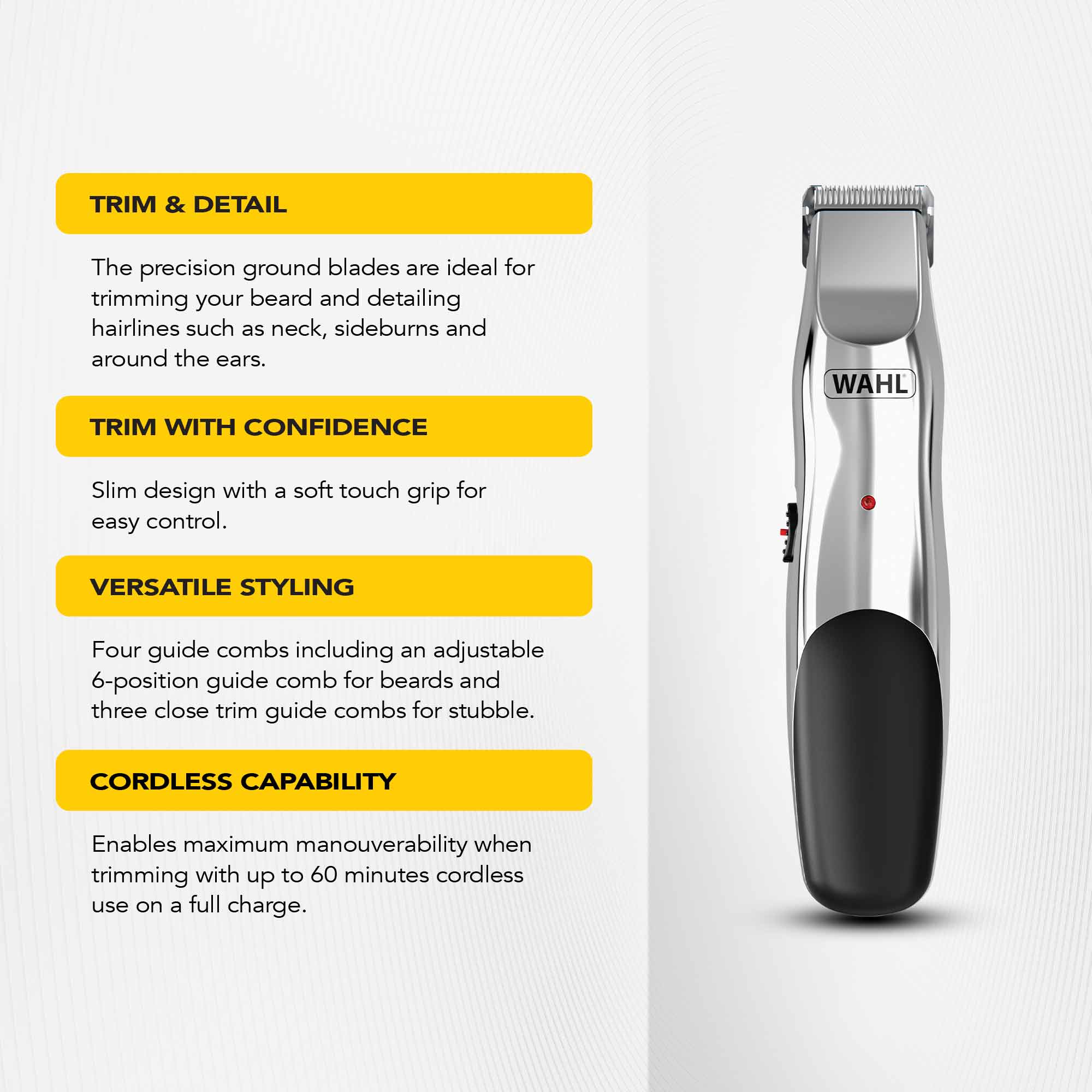 Groomsman Rechargeable Stubble Beard Trimmer | Wahl UK