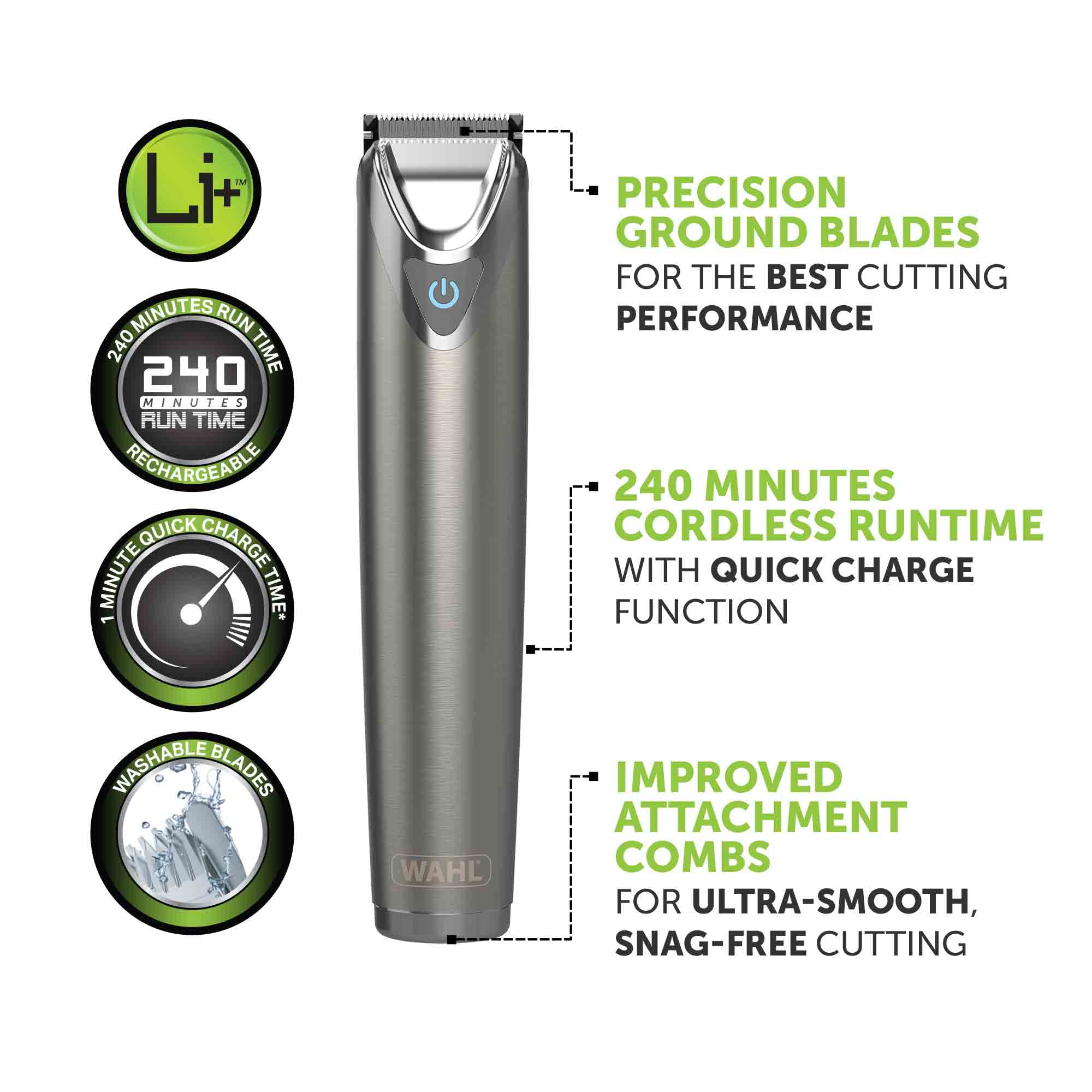 Stainless Steel Stubble Beard Trimmer - Grooming - Wahl UK