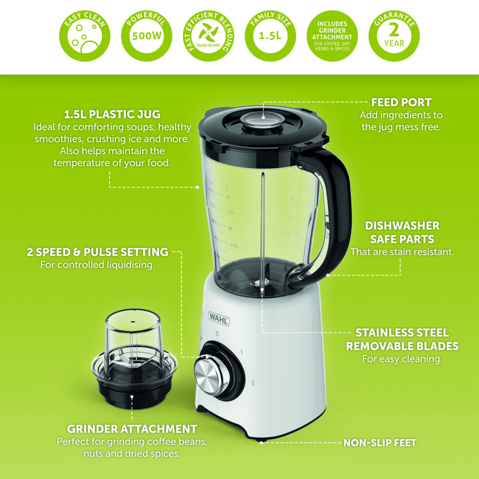 Table Blender with Grinder Attachment - Kitchen Appliances | Wahl UK
