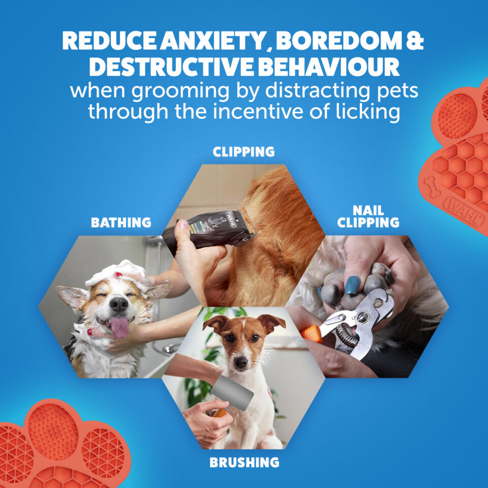 Distract & Groom Lick Mat | Licky Mats for Pets | Slow Feeder | Wahl UK