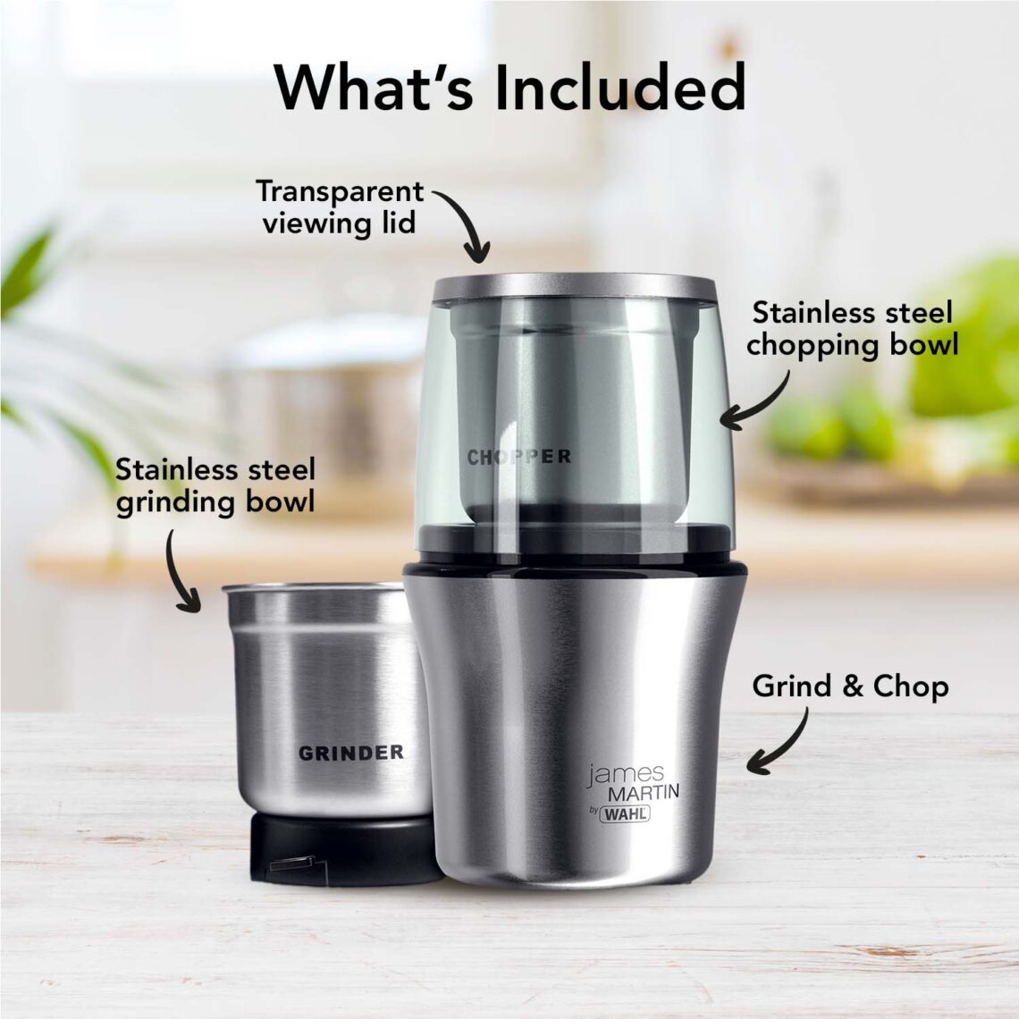 Stainless Steel Grinder Chopper | James Martin Kitchen Collection | Wahl UK