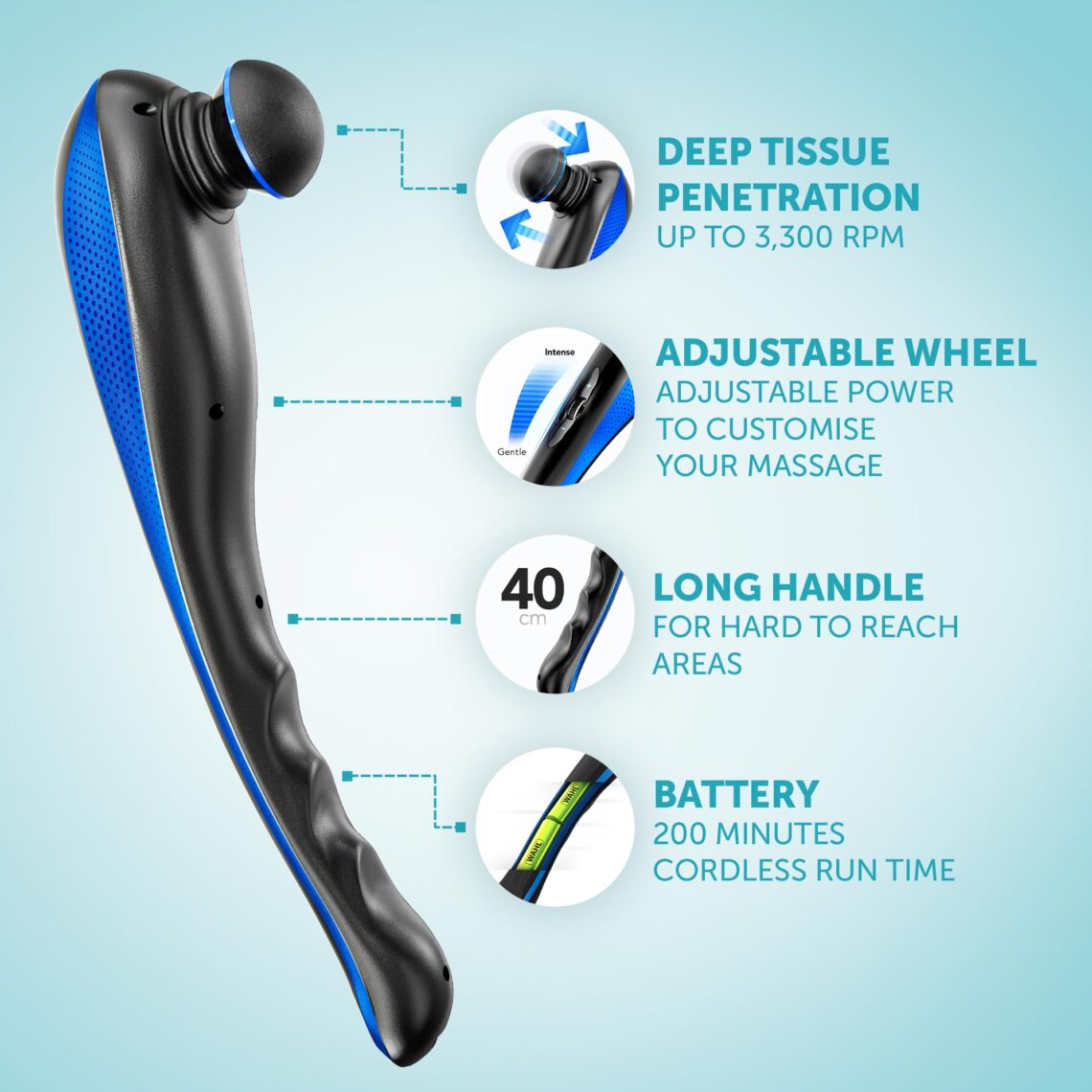 Deep Tissue Cordless Percussion Massager | Wellness Massagers | Wahl UK