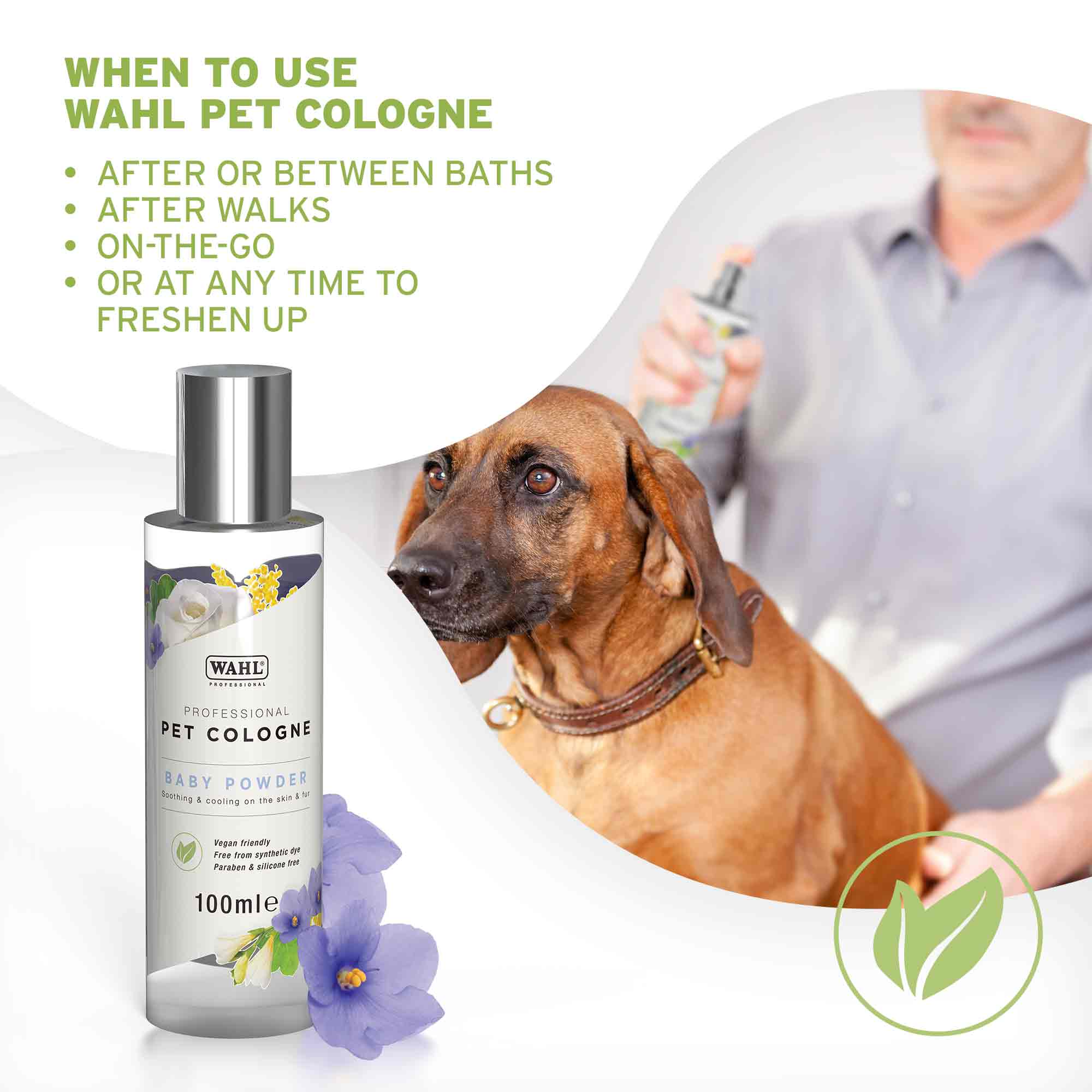 Professional Pet Cologne | Dog Perfume | Baby Powder Scent | Wahl UK