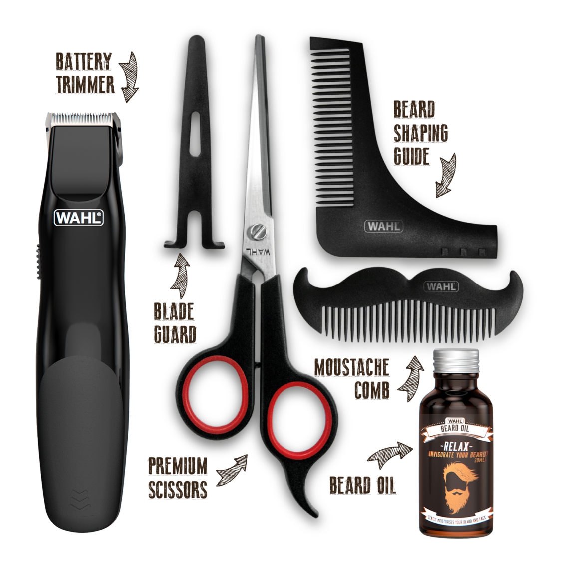 Wahl Beard Grooming Set with Beard Oil - Gift Set for Men